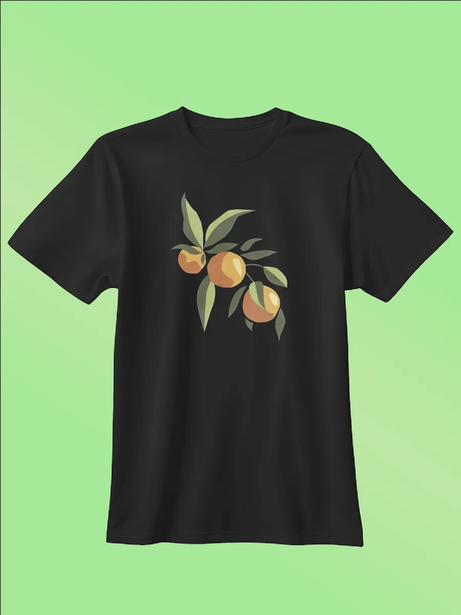 Футболка абстракция мандарин