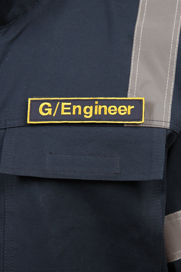 Шеврон-должность на липучке G/Engineer, фетровый, синий для торгового флота