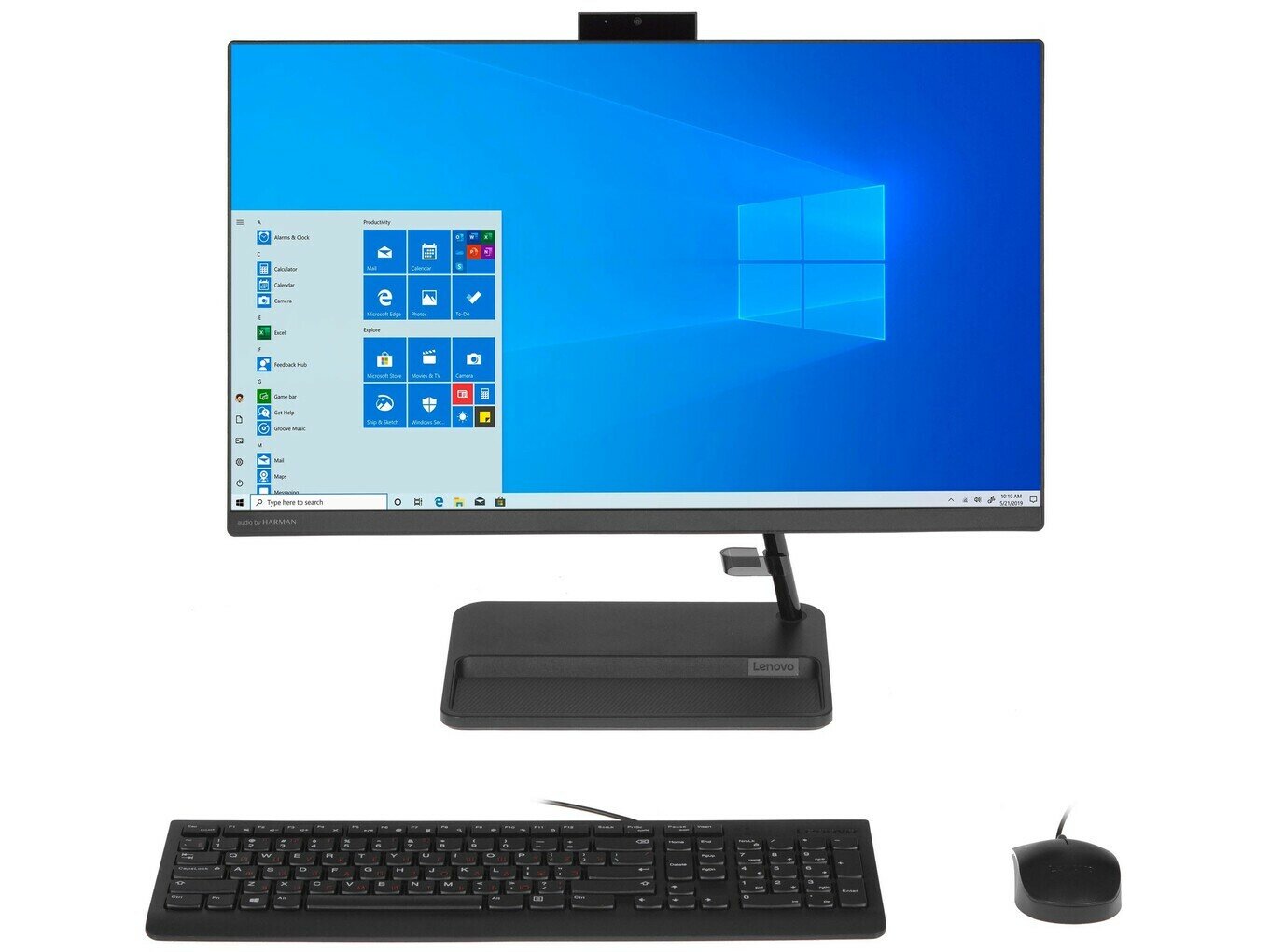 23.8" Моноблок Lenovo IdeaCentre AIO 3 24ADA6 (F0FX0017RK) черный - 1920x1080, IPS, AMD Ryzen 3 3250U, ядра: 2 х 2.6 ГГц, 8 ГБ, DDR4, SSD 256 ГБ, AMD Radeon Graphics, Windows 10 Home