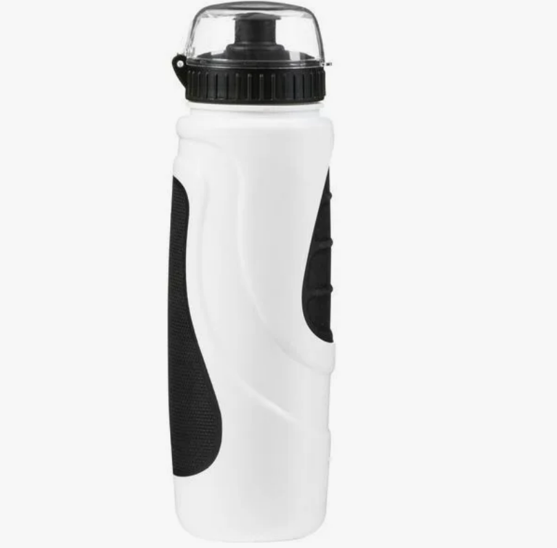 Велофляга для велосипеда STG DC-BT-55, пластик, 600 мл, с клапанном, чёрно-белая