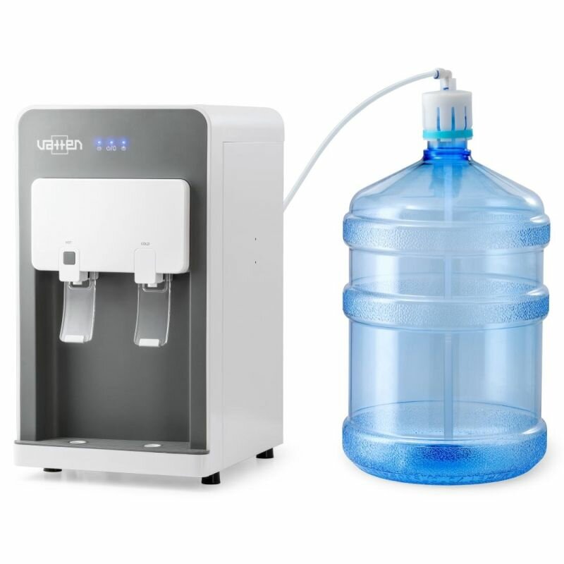 Кулер для воды VATTEN LD54JK настольный, компрессорный, выносная бутыль, серый