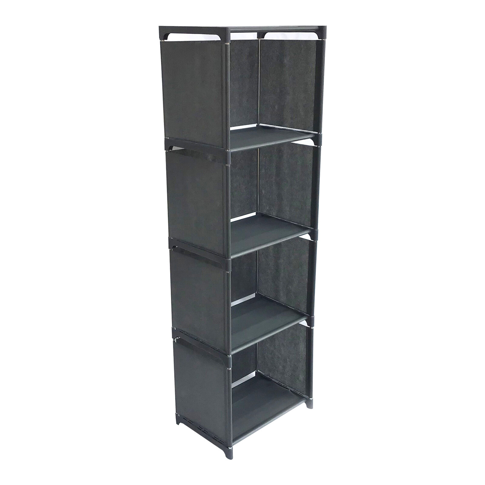 4 Tiers Cube Bookcase Book Shelf Multifunctional Storage Rack Grey White Blue Red Non-woven fabrics aluminum 125*41*29cm 1.2kg for Books Shoes Toys Green Plants Decorations Bedroom Study Room Kitchen