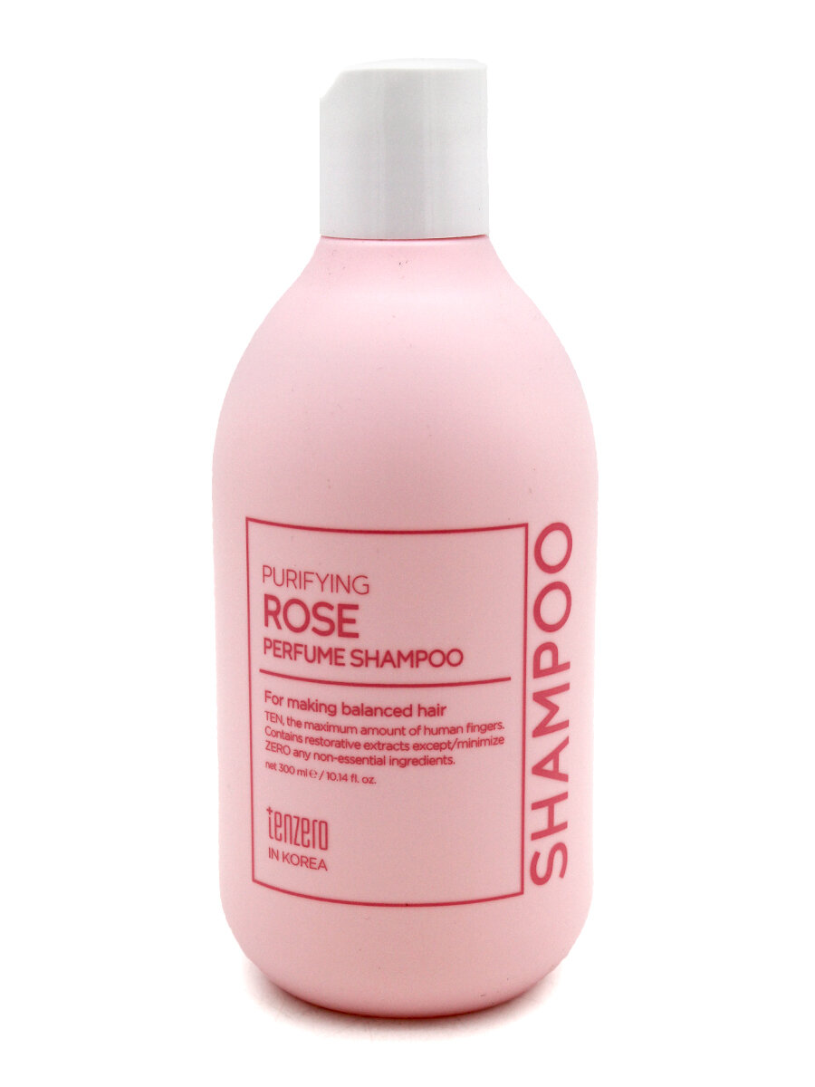 Tenzero Парфюмированный шампунь для волос с ароматом розы Purifying Rose Perfume Shampoo, 300 мл