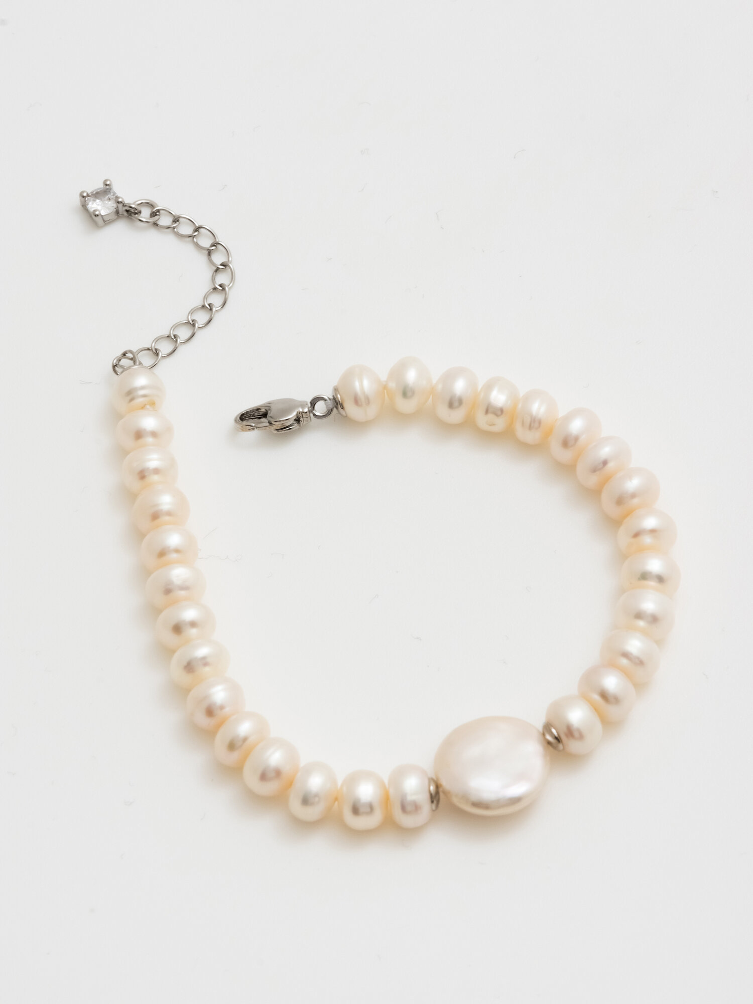 Браслет-нить, жемчуг пресноводный культивированный, жемчуг культивированный