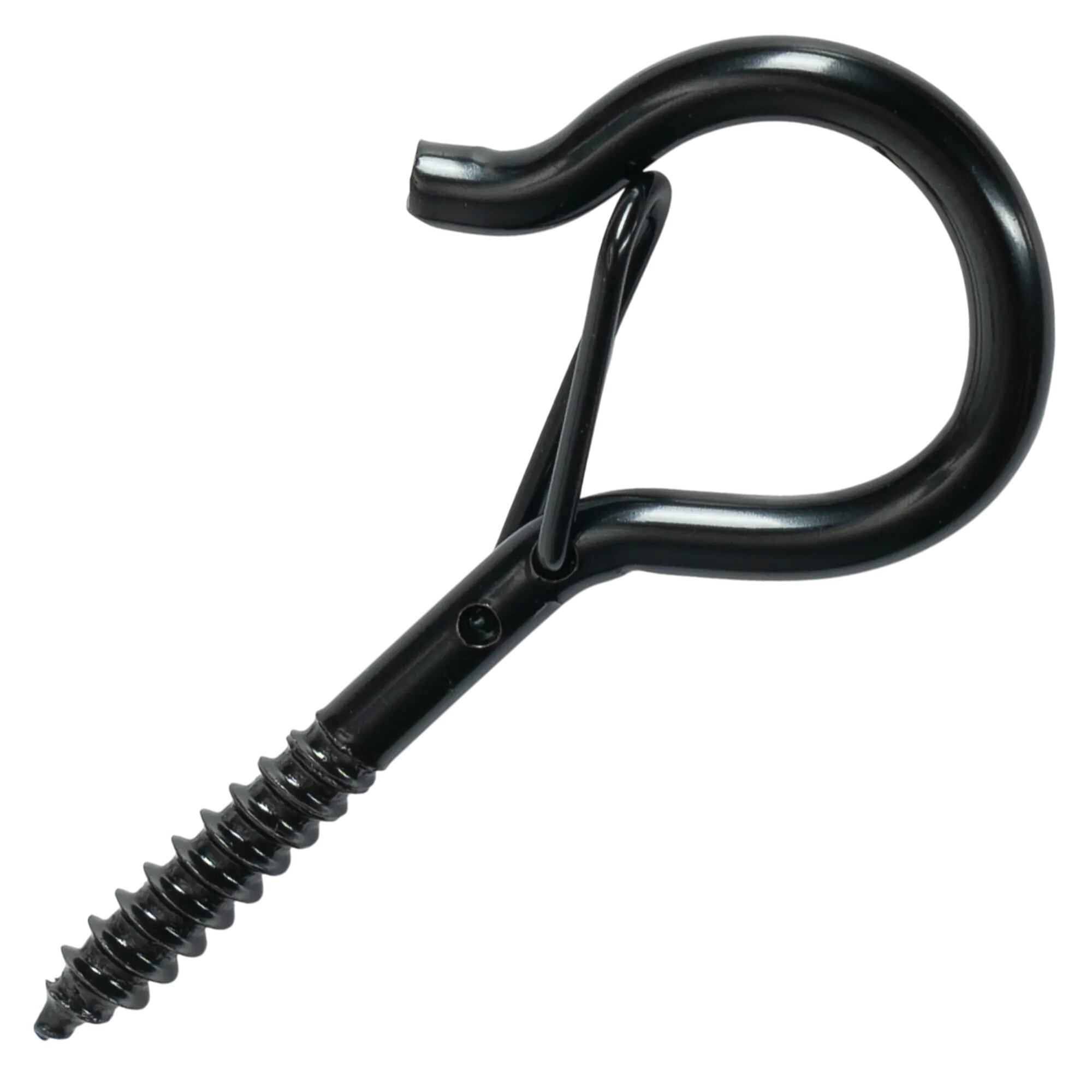 Шуруп-крюк и карабин 4x28 мм, сталь RAL9005, набор 6 шт, прочный крепёж для интерьера