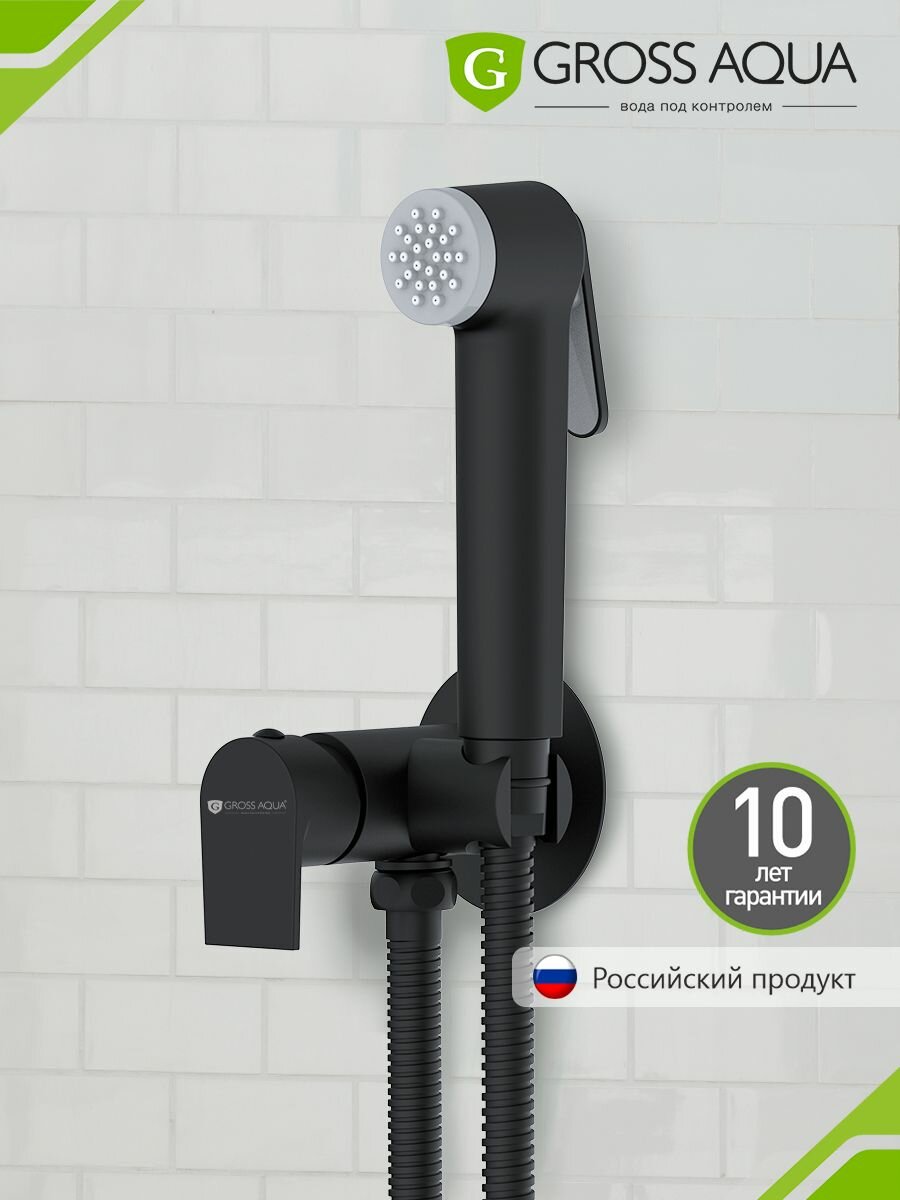 Смеситель для биде встраиваемый GROSS AQUA Bidet, латунь, черный матовый, GA042602MB