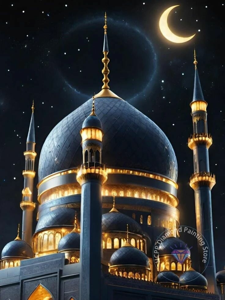 Алмазная картина "ислам" алмазная огранка 40х50 см,40X50CM, белый