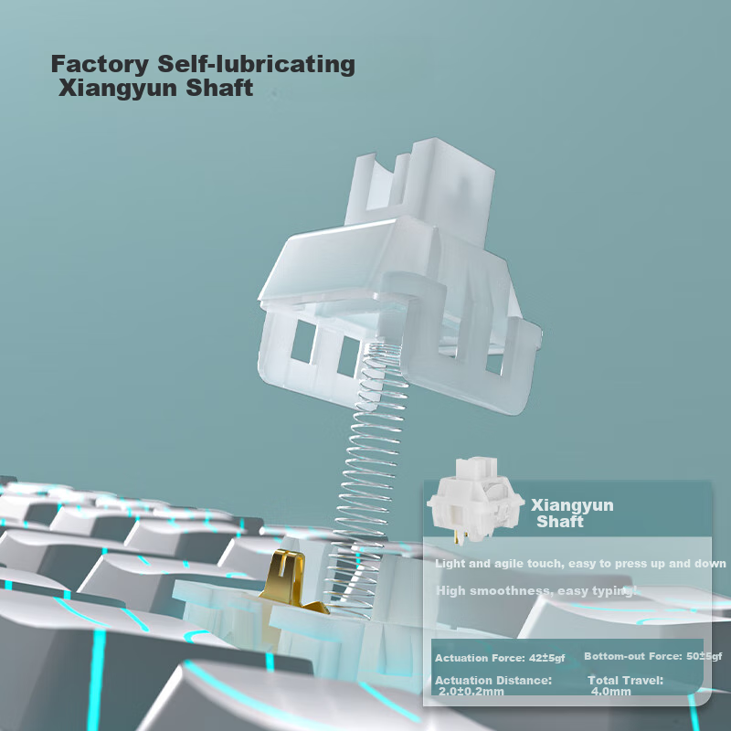 Клавиатура Langtu LT84 с проводным подключением, изометрическим рисунком и гелевой сборкой с горячей заменой клавиш и