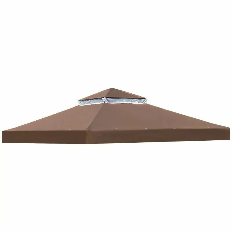 Наружный тент с двойным верхом 3х3м для беседки, коричневый