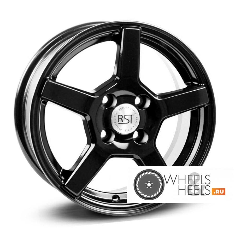 Диск автомобильный литой RST R024 14x5.5 4x100 et40 dia56.6 Черный глянцевый