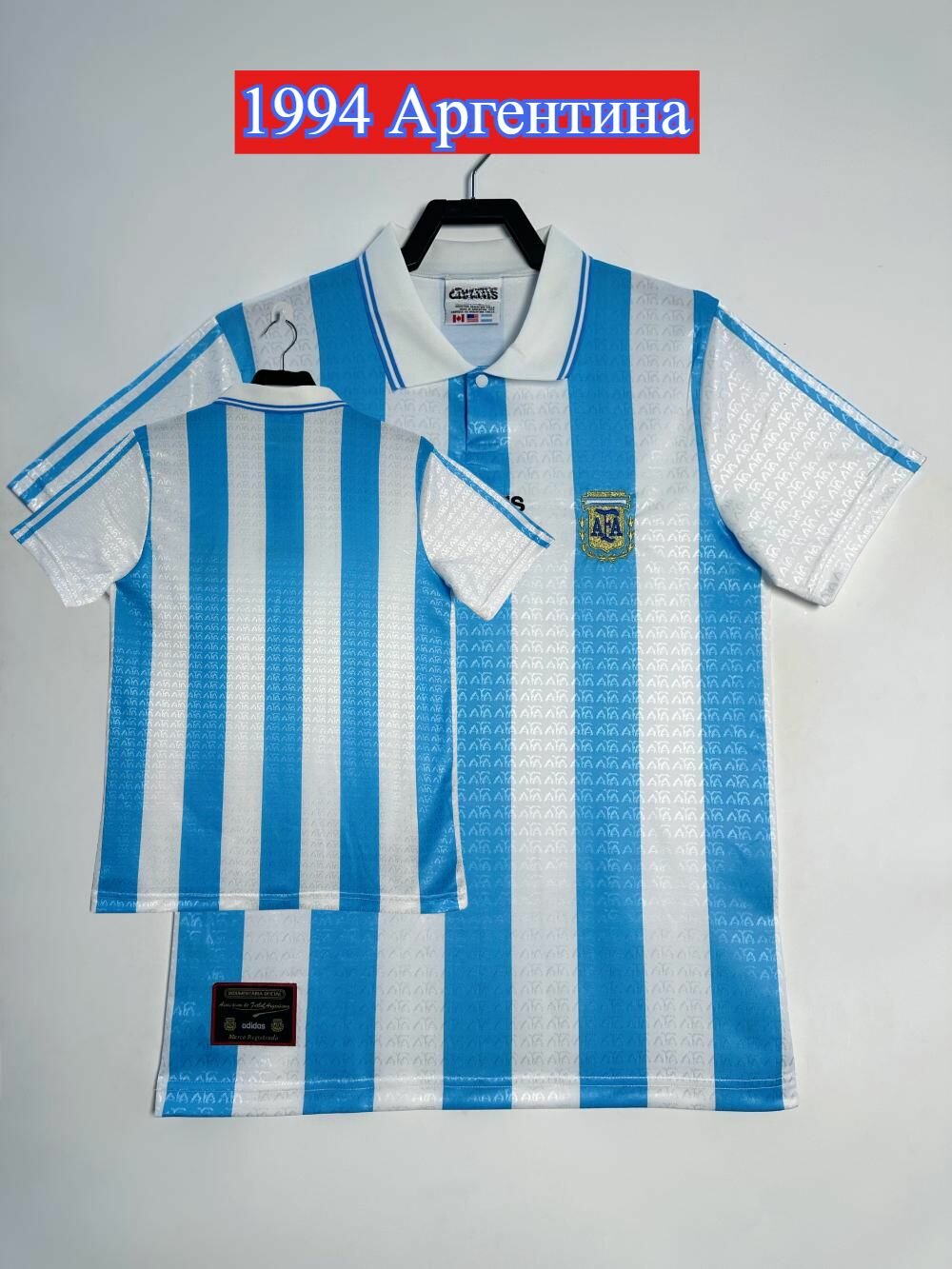 Ретро: Форма футбольная 1994 Аргентина Домашний стадион Короткие рукава идеальное снаряжение для памятного матча Месси Марадона