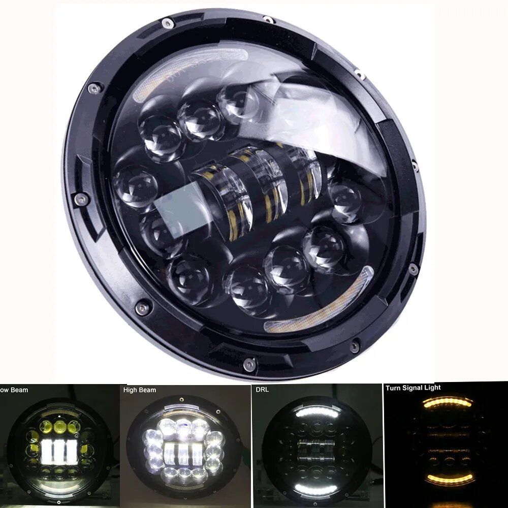 Универсальная 7-дюймовая фара, круглая светодиодная проектор для кафе Racer Road King Softail, аксессуары для мотоциклов