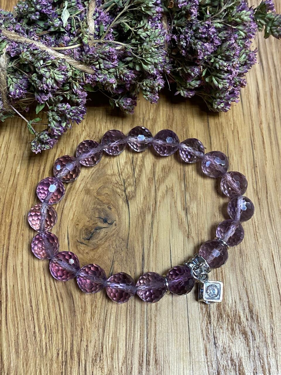 Эластичный браслет, аметист