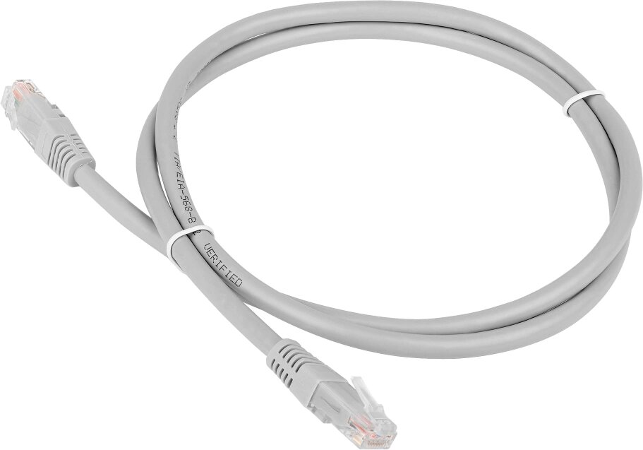 Патч-корд Lanmaster TWT-45-45-5.0/6-GY вилка RJ-45-вилка RJ-45 кат.6 5м серый ПВХ (уп:1шт)