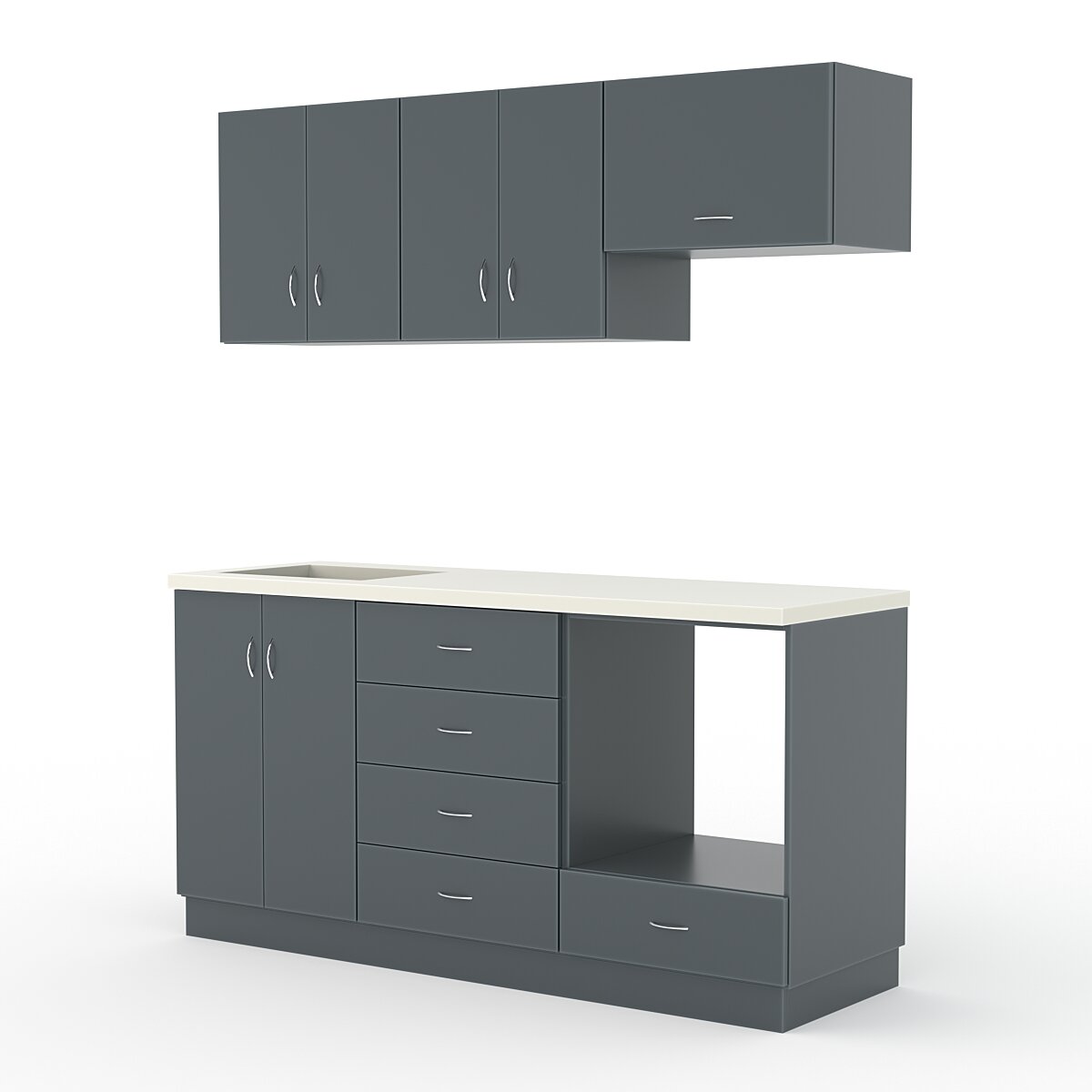 Кухонный гарнитур со столешницей 38мм №2, Темно-Серый. Производитель товара - компания Westcom.