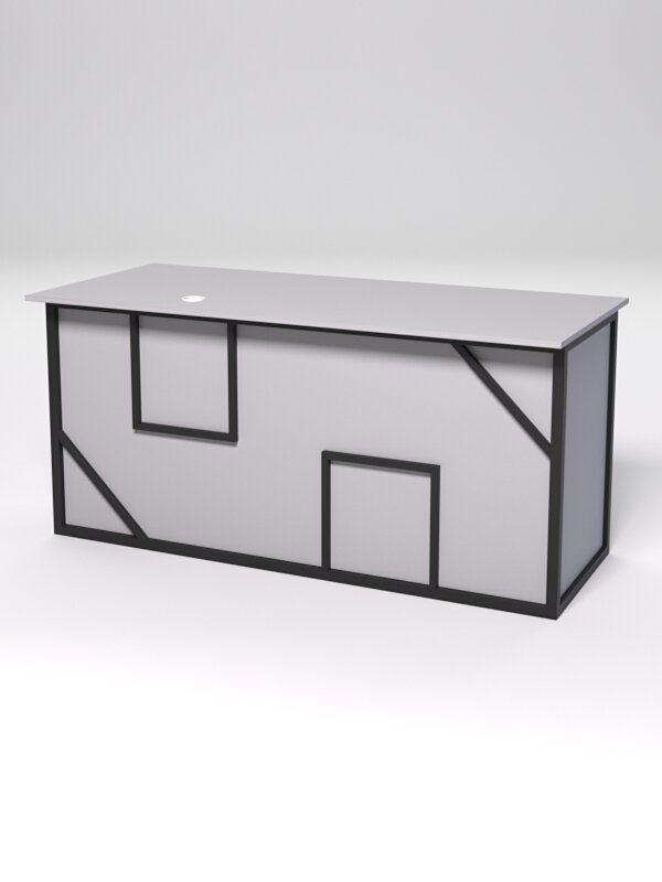 Стол двухтумбовый офисный С-07А "стронг" в стиле лофт декор №4, Серый