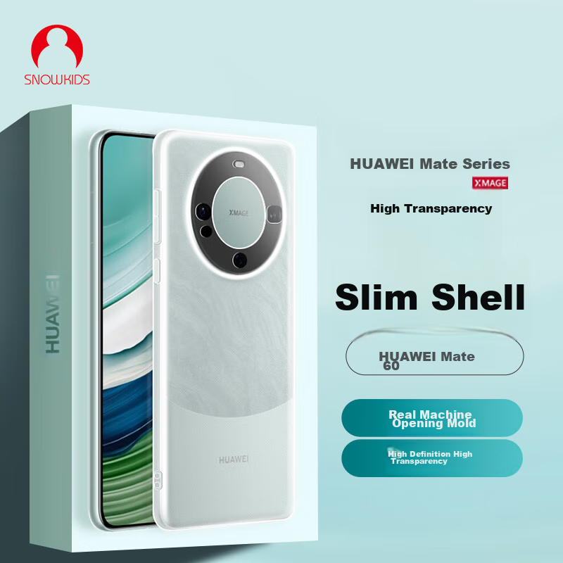 Snowkids Huawei Mate60 Phone Case, Mate60 Protective Case, Shockproof Mate60 Porsche Design TPU Transparent Anti-Drop Outer Shell, Soft Shell, Ultra-Thin Case, Protective Cover