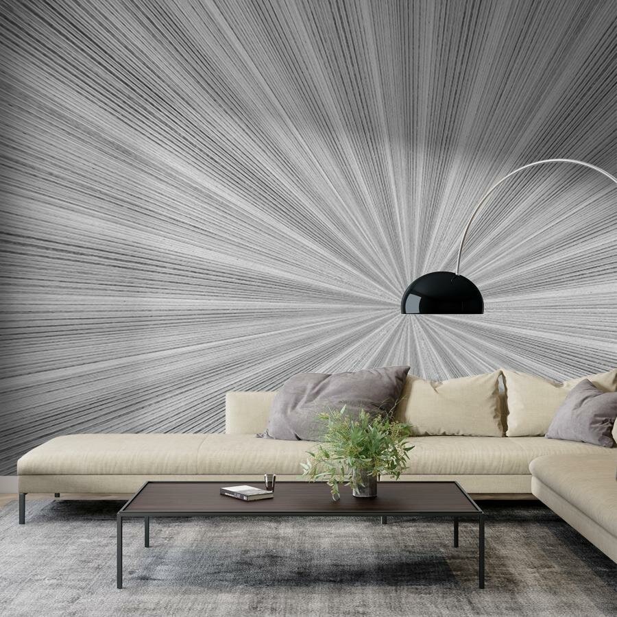 Фотообои Стереоскопические лучи белые 10-829-S-Холст 270 x 200 см (ВхШ) Бесшовные, флизелиновые, влагостойкие обои MasterFresok