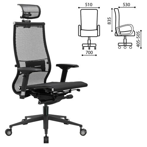 Кресло офисное Метта SAMURAI Black Edition, черное