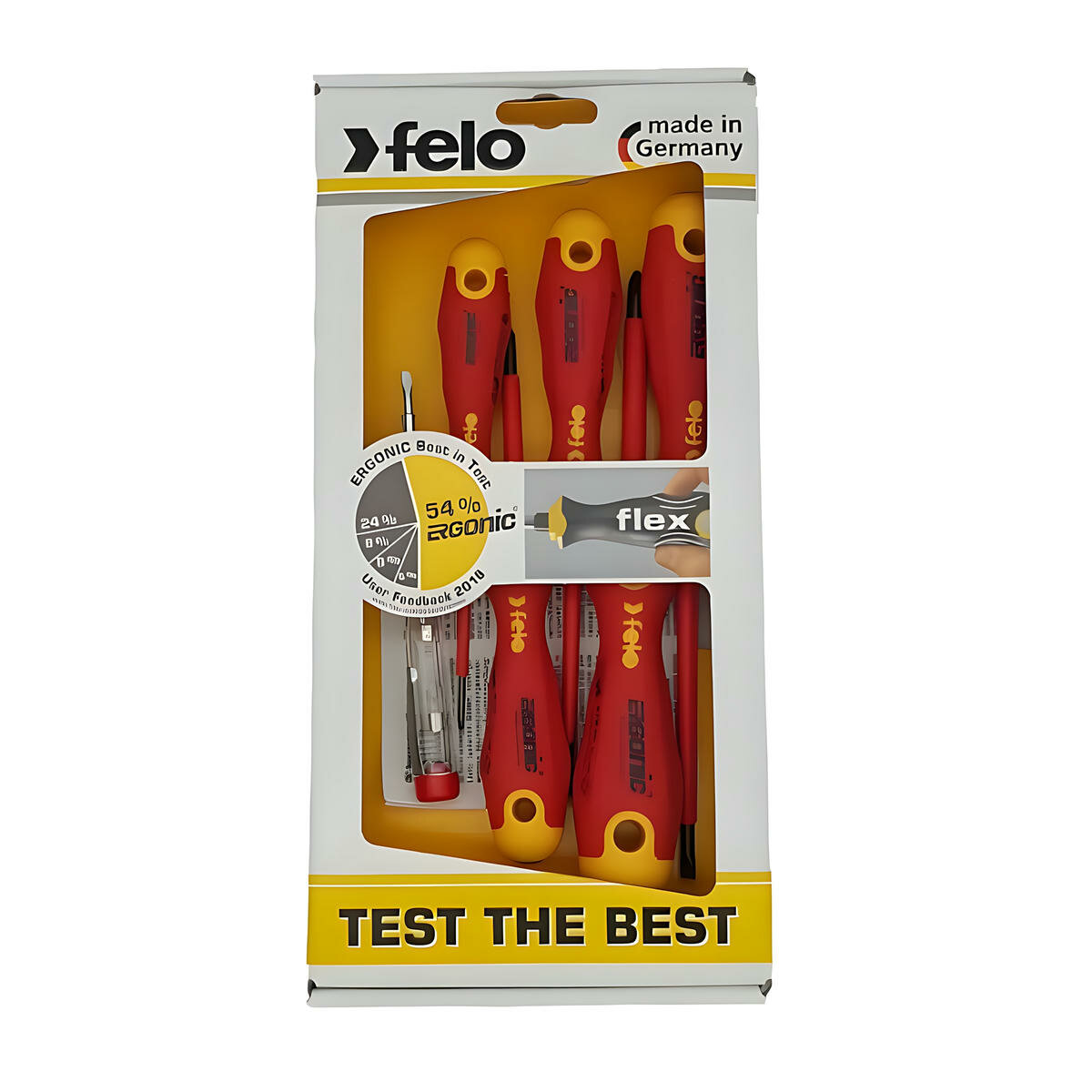 Набор отверток диэлектрических, 6 шт. с тестером напряжения FELO Ergonic 41396398