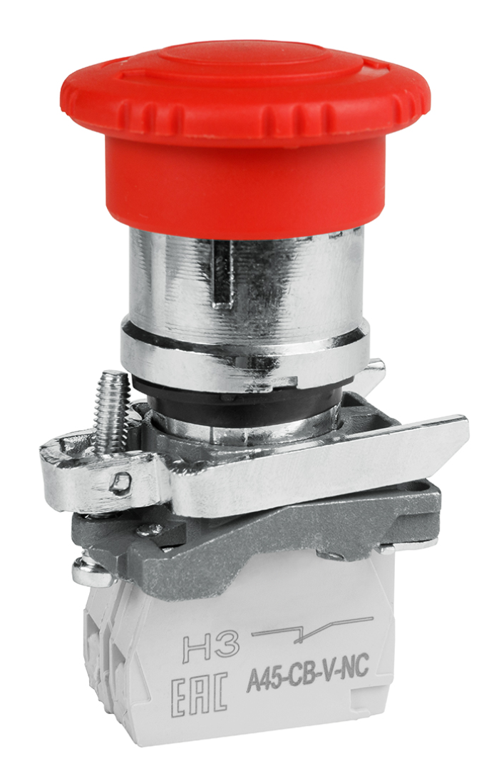Кнопка управления КЭАЗ OptiSignal D22 C4-ESTR-01 металл 1НЗ XB4BS8442, под отверстие диаметром 22мм, 332178 / кнопочный пост