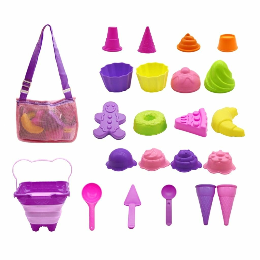 Игрушки детские пляжные игрушки набор инструментов для рытья песка на открытом воздухе-23 складных ведерка набор для мороженого складное ведерко