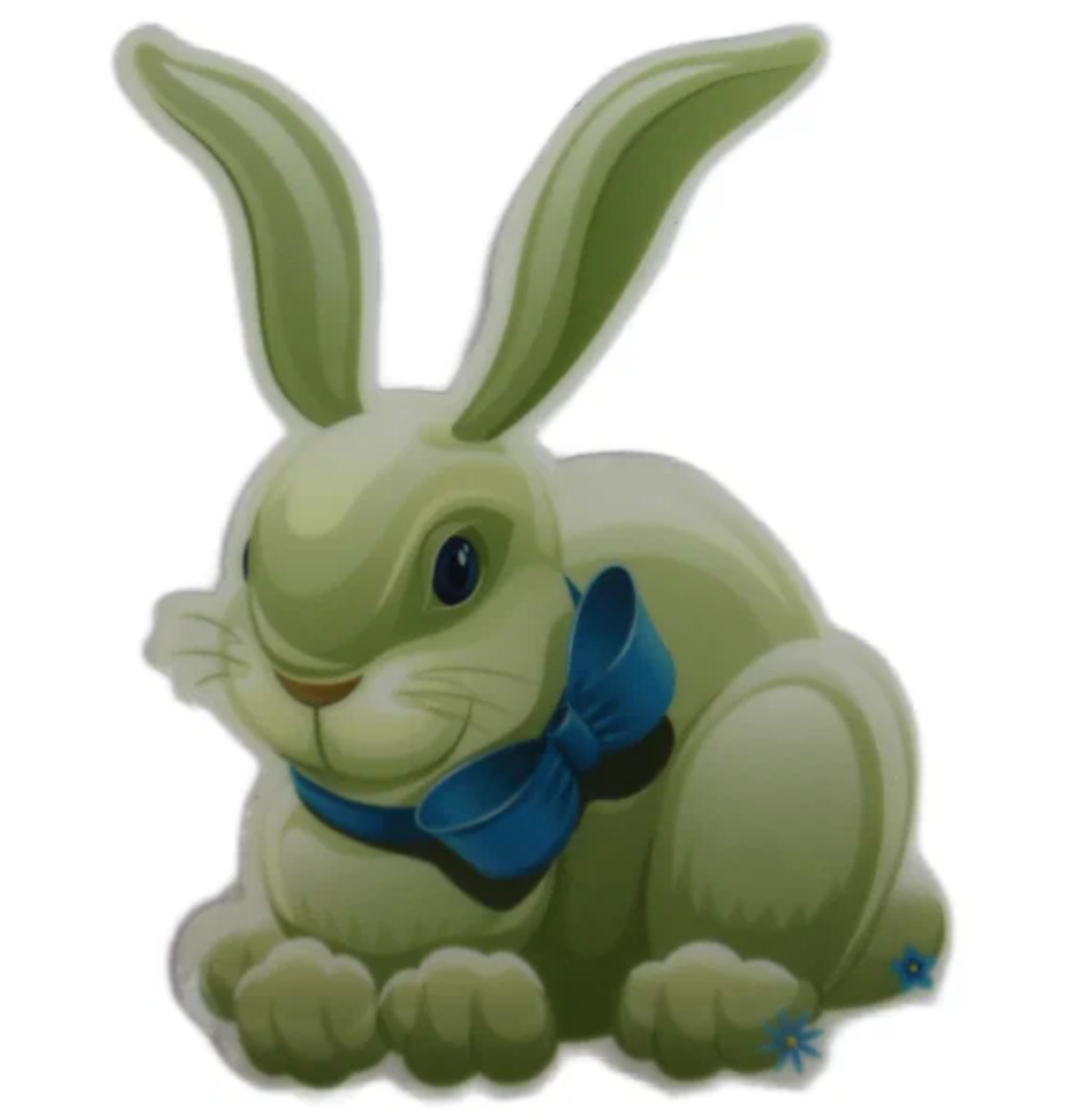 Наклейка на окно "Кролик с голубым бантом", силиконовая, влагозащитная, размер: 15x15 см