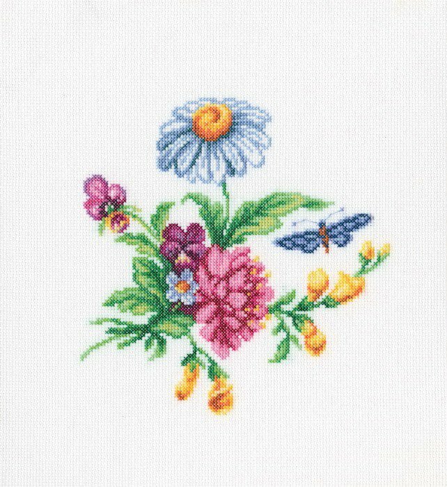 Вышивка Частичная, "Букетик с астрой (Bunch with asters)" 18 Aida РТО (Россия) арт. C265