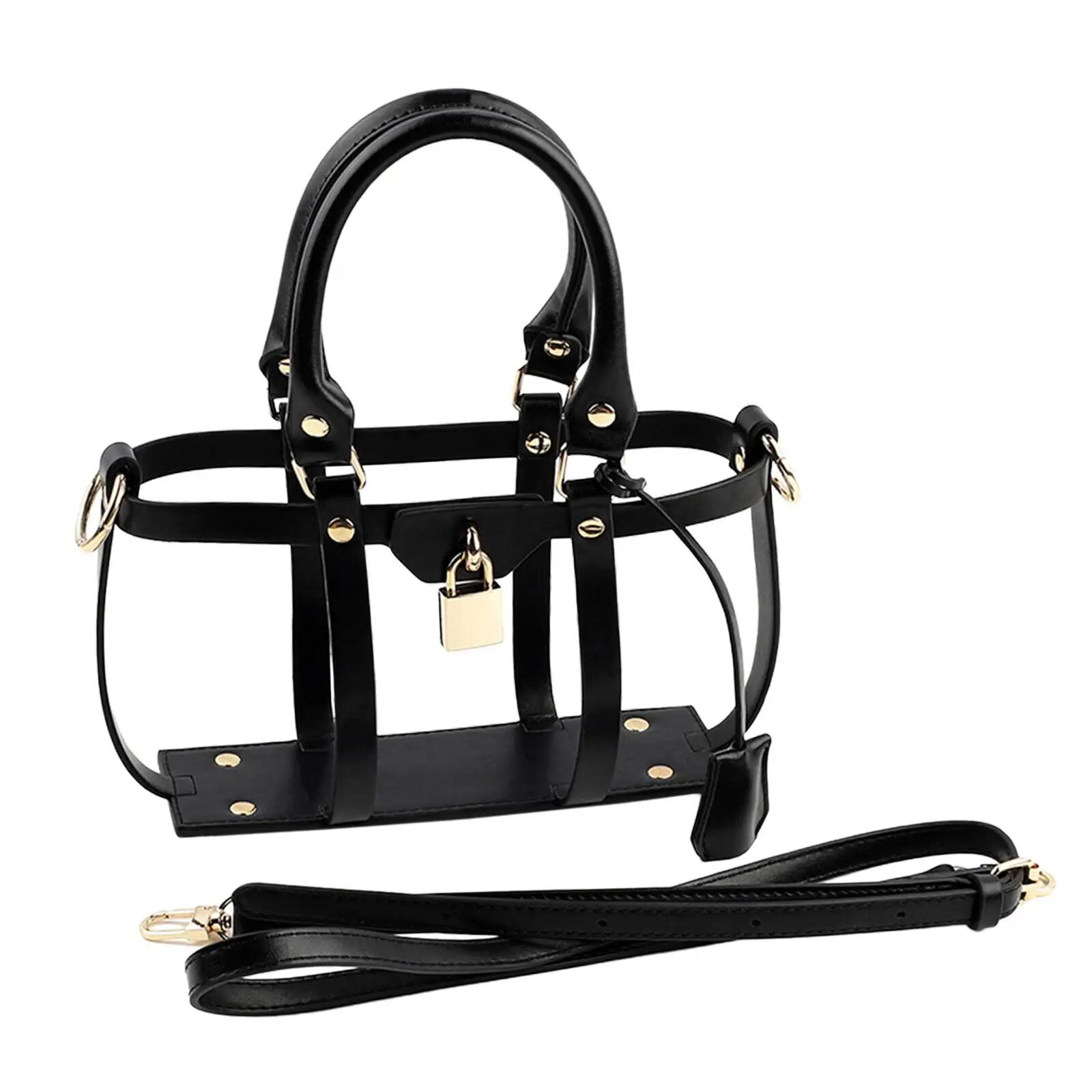 Аксессуары для сумок ручной работы «сделай сам», легкий аксессуар из искусственной кожи для женщин, подарок на день рождения Black 25.5x6x18cm