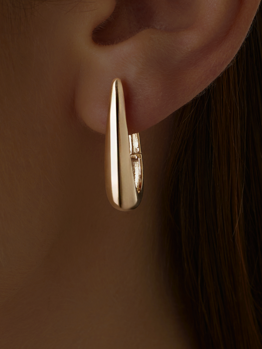 Серьги, серебро, 925 проба, золочение