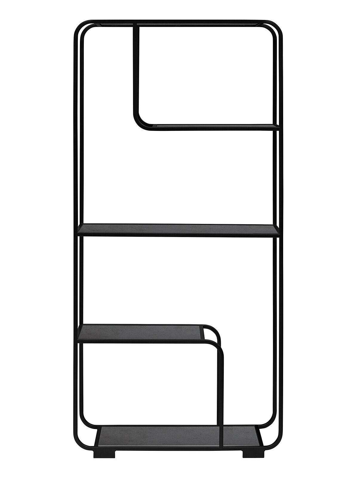 Металлический стеллаж лофт интерьерный для книг SIENA, черный, полки керамика Antracite, 80х30х173см.