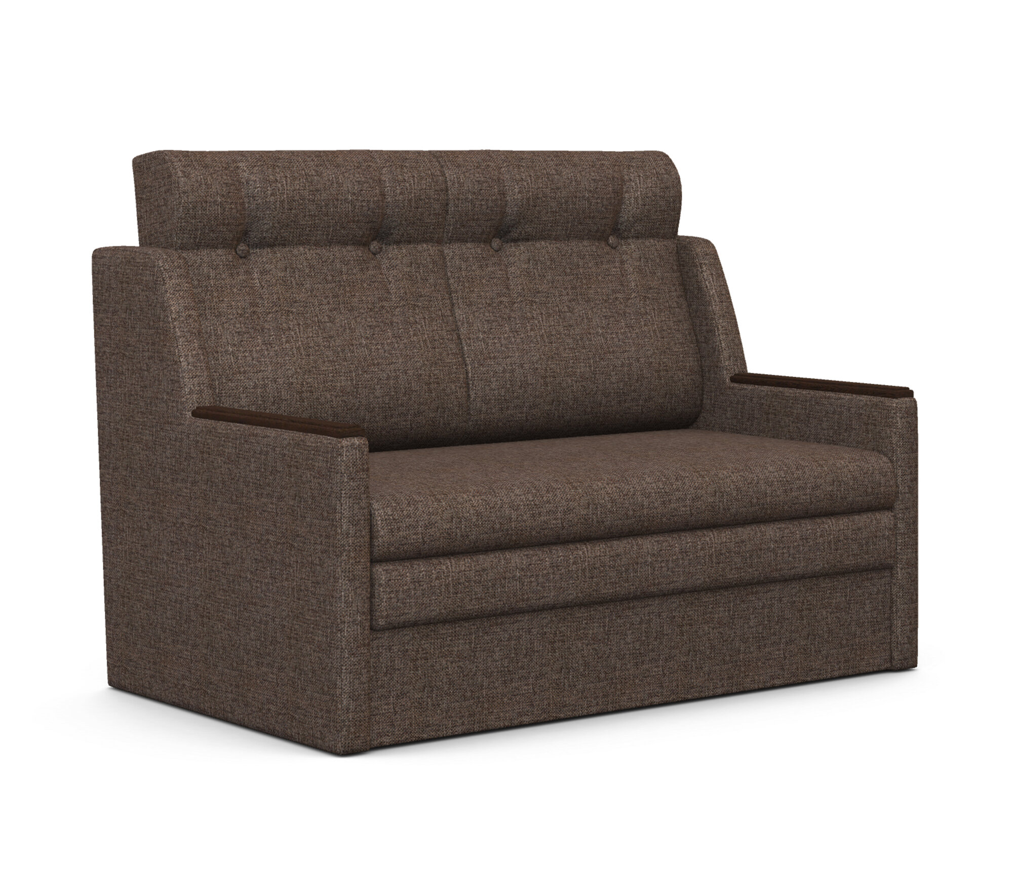 Диван-кровать Классика 2Д, прямой, раскладной, с ящиком для белья, рогожка темно-коричневый