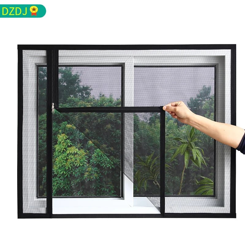 Черная самоклеящаяся москитная сетка для окна CHARM HOME height 130m, width 70cm