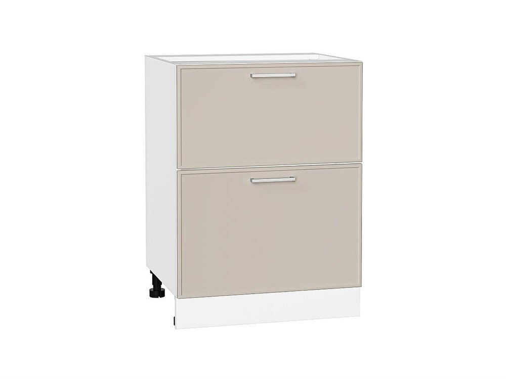 VVT Шкаф нижний с 2-мя ящиками Квадро Белый, Кашемир