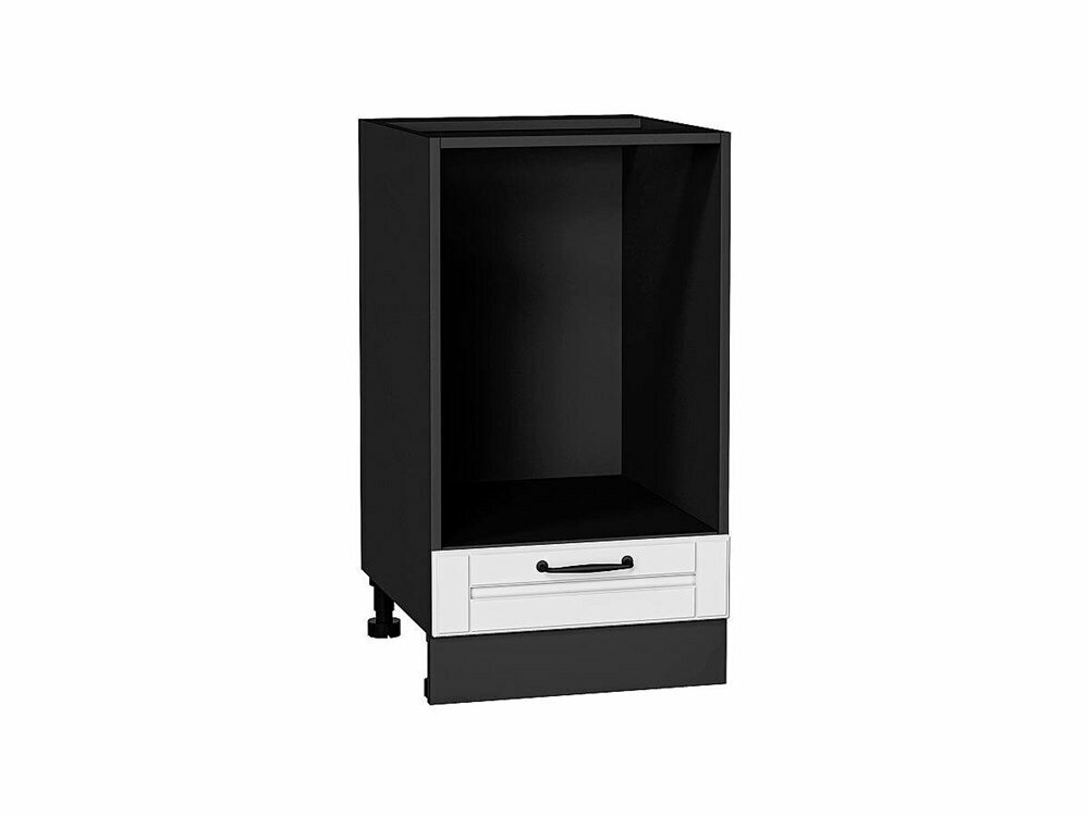 VVT Кухонный Шкаф нижний под духовку Дублин Graphite, Special White, 450, каркас ЛДСП Graphite, фасад МДФ Special White, 816*450*474