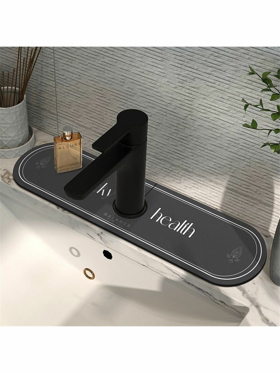 Впитывающая подушечка для смесителя, быстросохнущая раковина для ванной, кухонная столешница водонепроницаемая и устойчивая к плесени. 60 см х 10 см