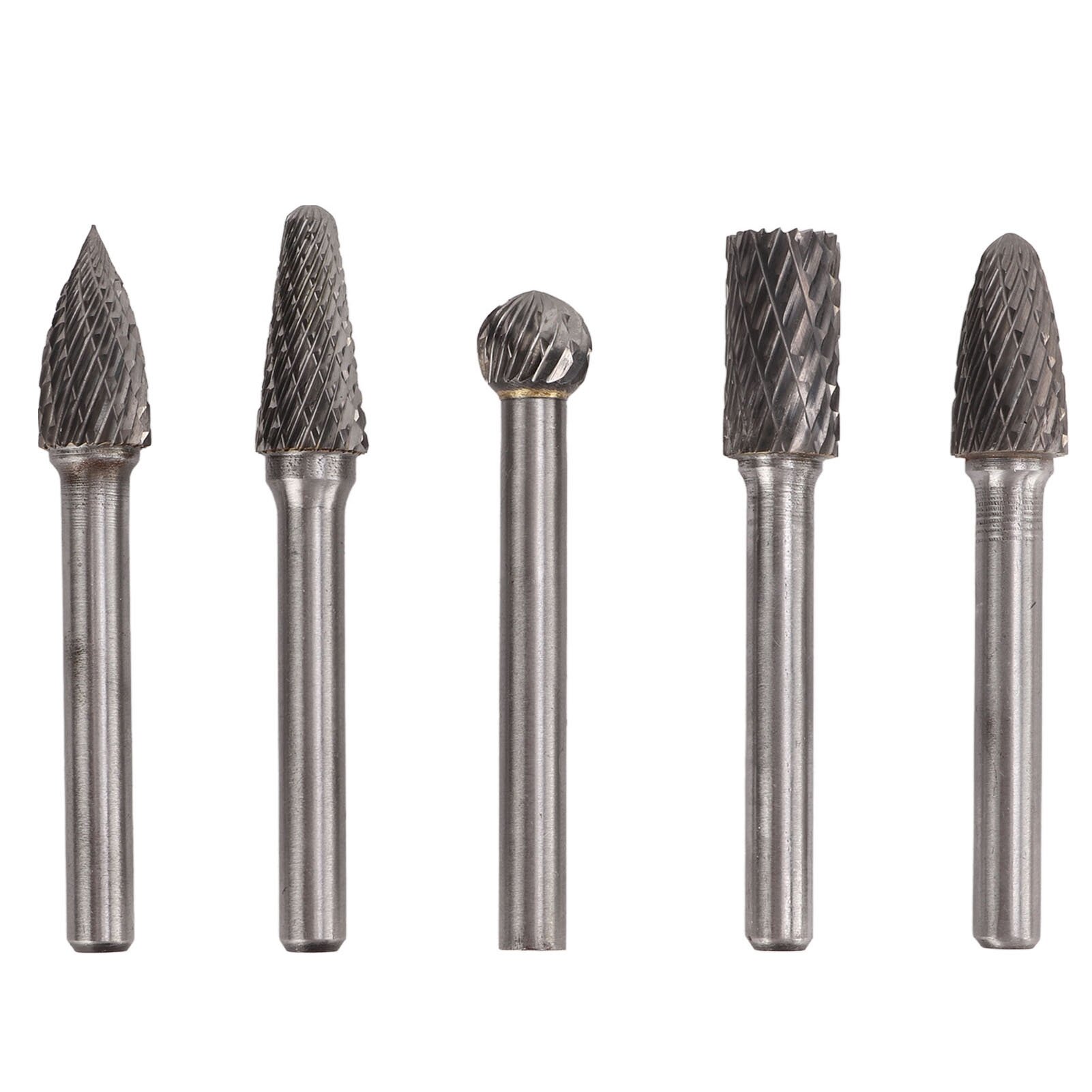 5PCS 1/4 дюйма 6MM Головка Роторные Бурры Вольфрамовая Сталь Напильники для Металла Дерева