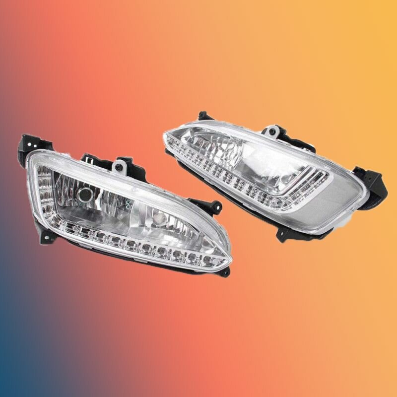 Выпущенной в период с 2012 по 2016 годПередний противотуманный фонарь (ПТФ) с дневным светодиодным ходовым освещением (ДХО) для Hyundai Santa Fe 3