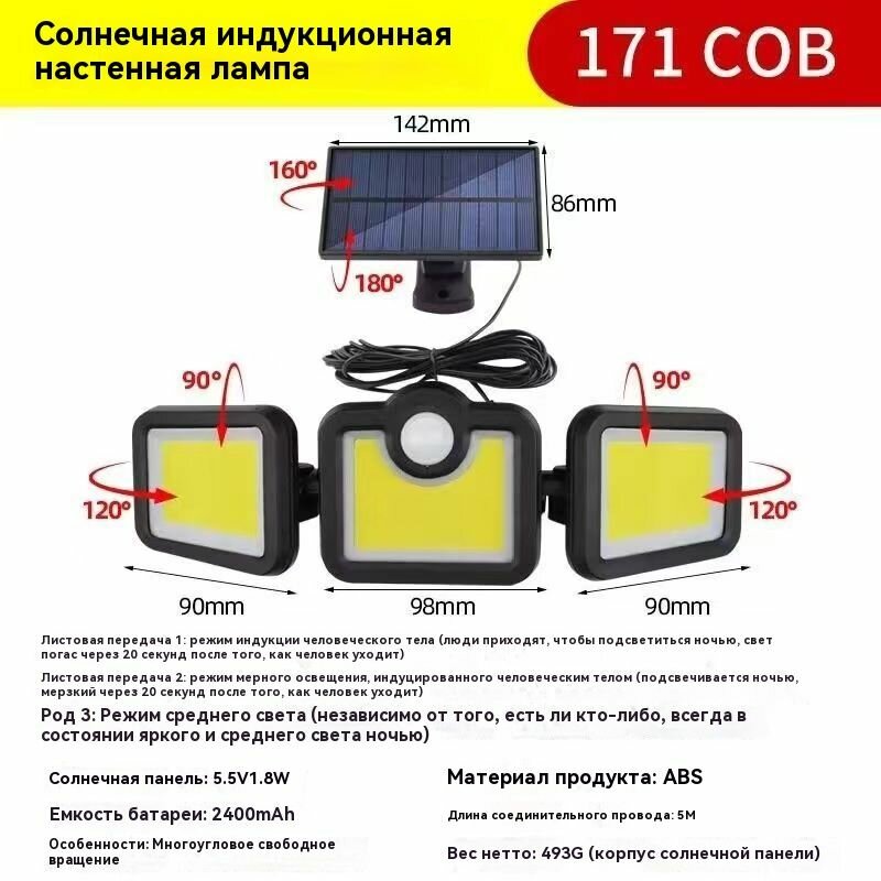Светильник уличный 140 ламп без цоколя, для наружного освещения