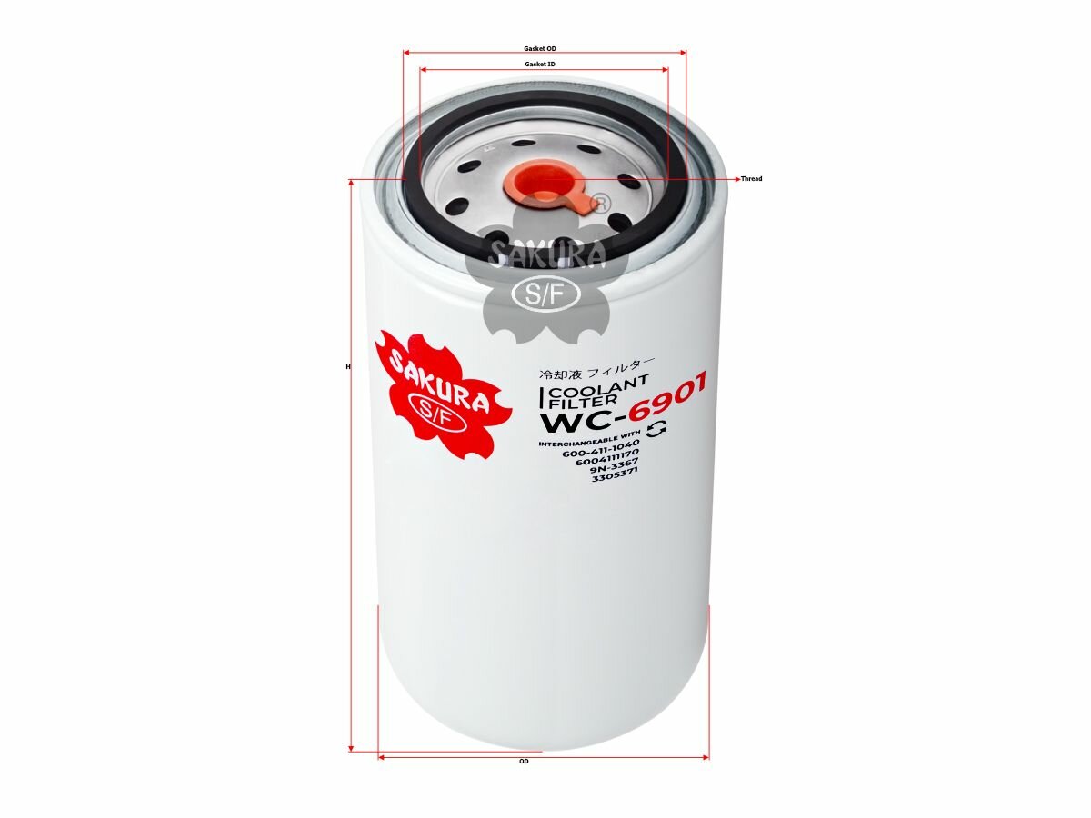 Фильтр охлаждающей жидкости Sakura WC6901