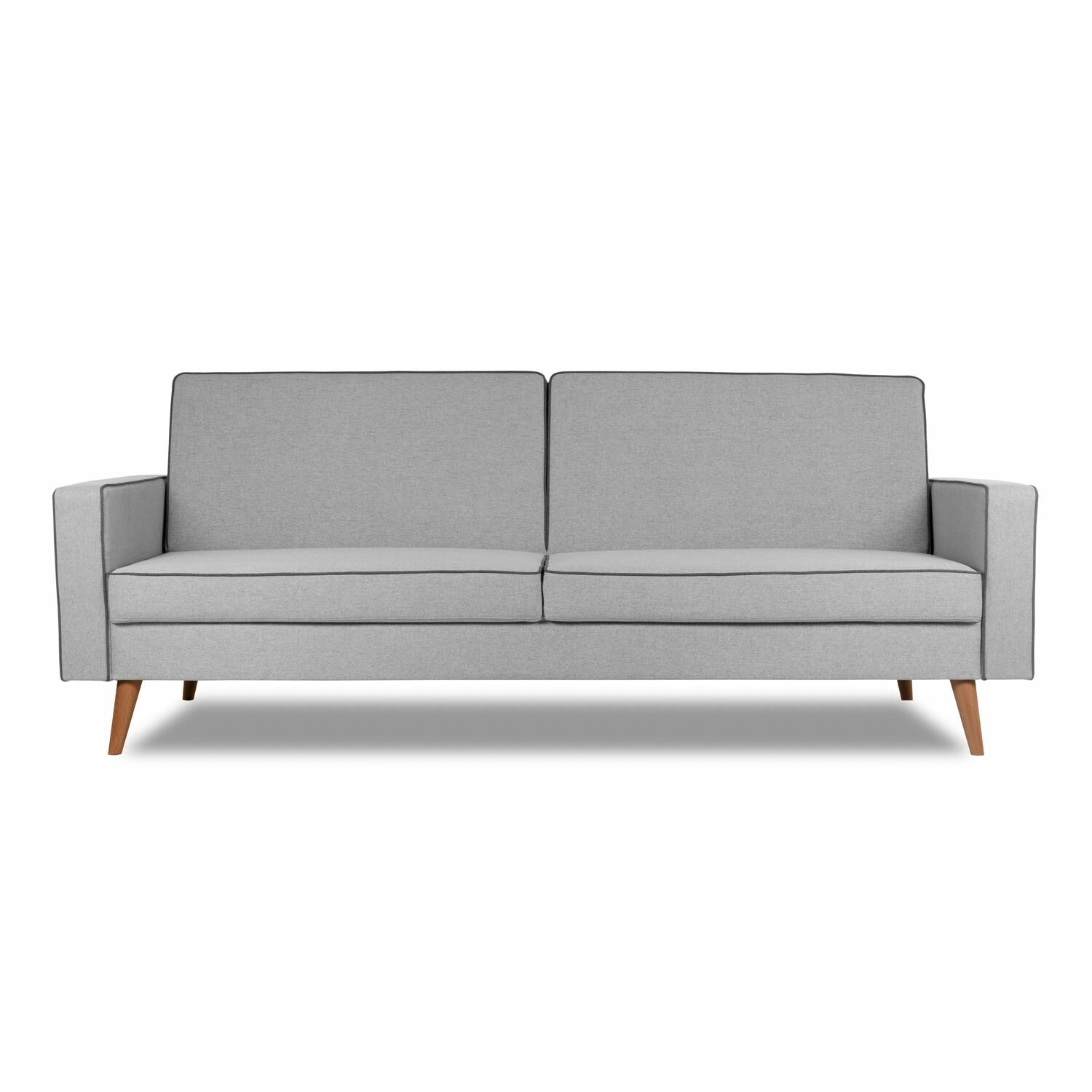 Диван трехместный с подушками 214х90х86 см серый Жаккард UNO Silver, кант Жаккард UNO Grey BERUS FINSOFFA