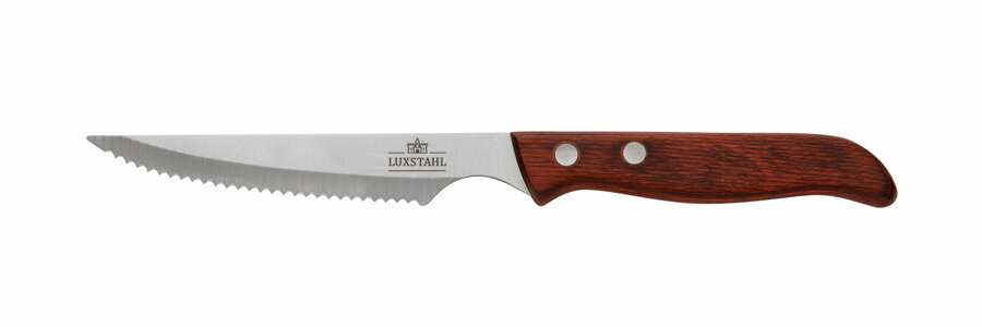 Нож для стейка 115 мм с деревянной ручкой Luxstahl Wood Line