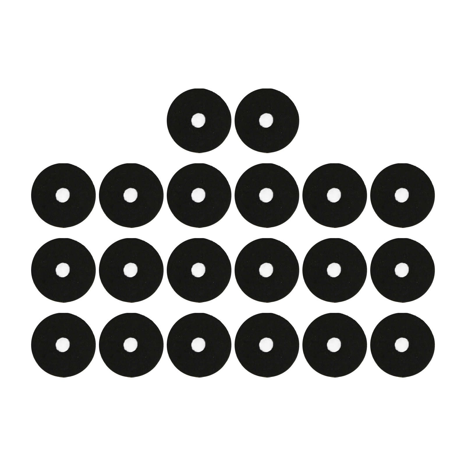 20 шт. войлочных шайб для тарелок, запасные части для стойки, аксессуары для барабанной установки, нескользящие, 4 см, черные.