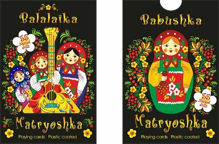 Игральные карты сувенирные «Матрёшка», чёрные, АКМ