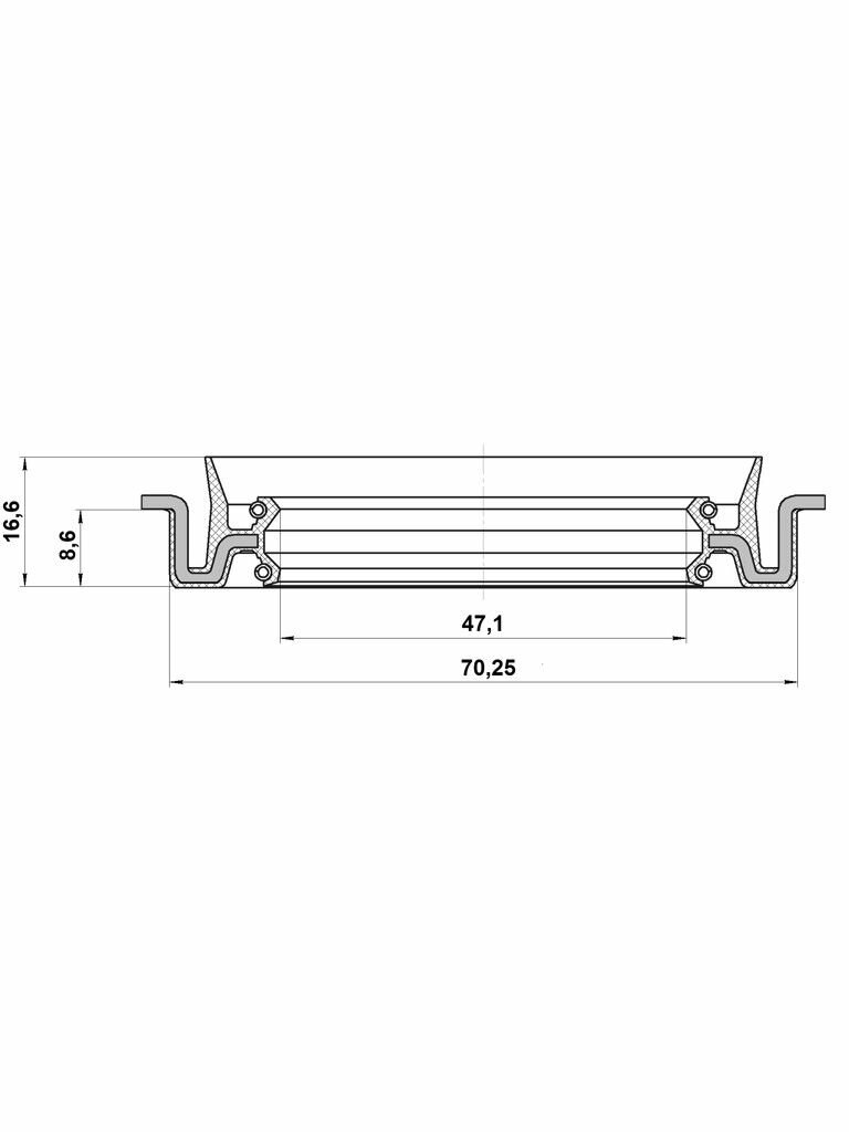 Сальник ступичный передний 47.1x70.25x8.6x16.6 SUZUKI 95TBS-49700917X FEBEST.