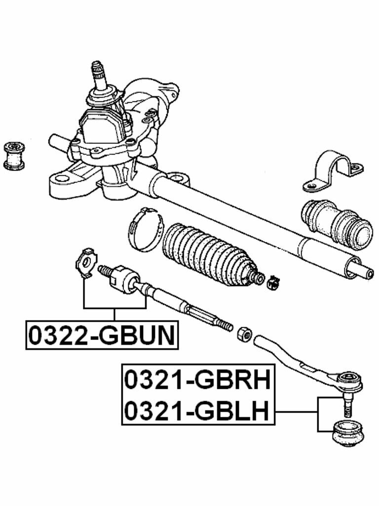Тяга рулевая FEBEST 0322-GBUN, для HONDA, OEM-номер 53010-SCC-003, 1 шт — фото 1