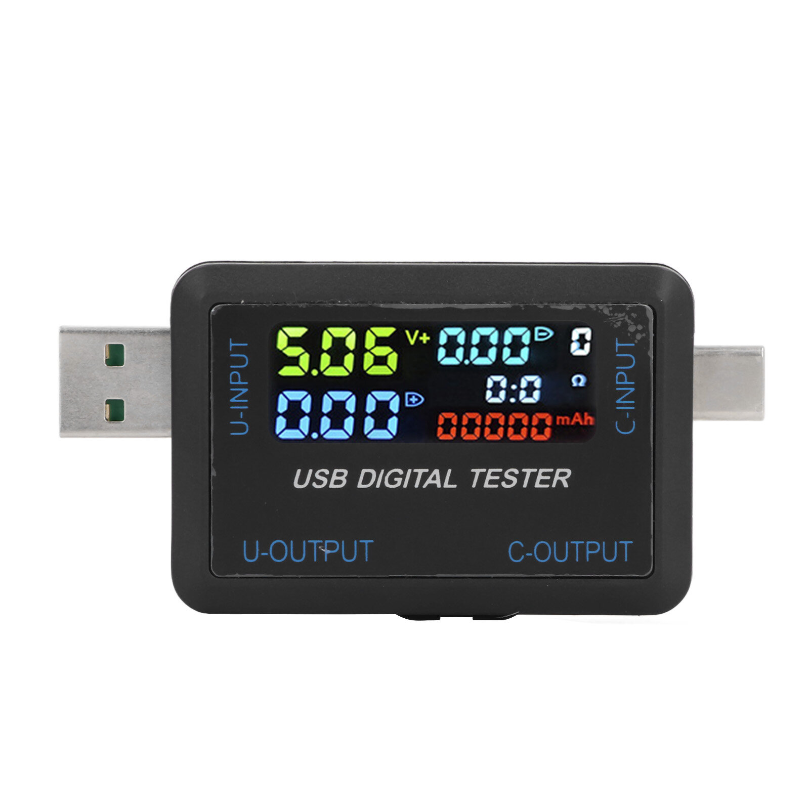 Многофункциональный USB-тестер-мультиметр с разъемом Type-C для измерения напряжения, тока, емкости и мощности, диапазон измерения 5-36 В.