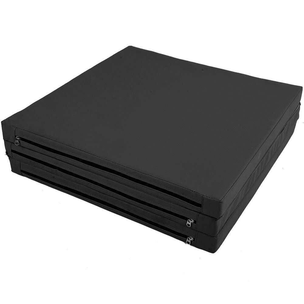 Складной спортивный коврик для гимнастики, танцев, фитнеса и йоги (черный)