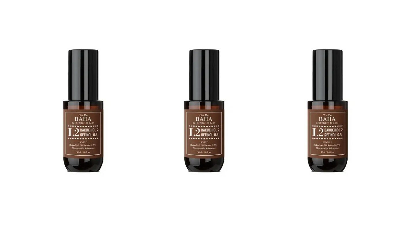 Сыворотка Cos de bana для лица L2 Bakuchiol & Retinol Serum (L2) , антивозрастная с бакучиолом и ретинолом, 30мл, 2 шт