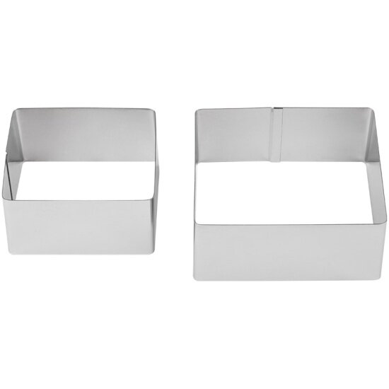 Набор форм для выпечки Mallony Torta 2 шт, квадрат, 8х8 см, 10х10 см, нерж. сталь (108348)